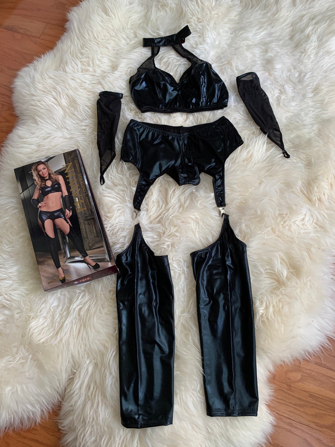 Sexy Latex Lingerie Set Glove Latex Set Sexy Latex Lingerie Erotic