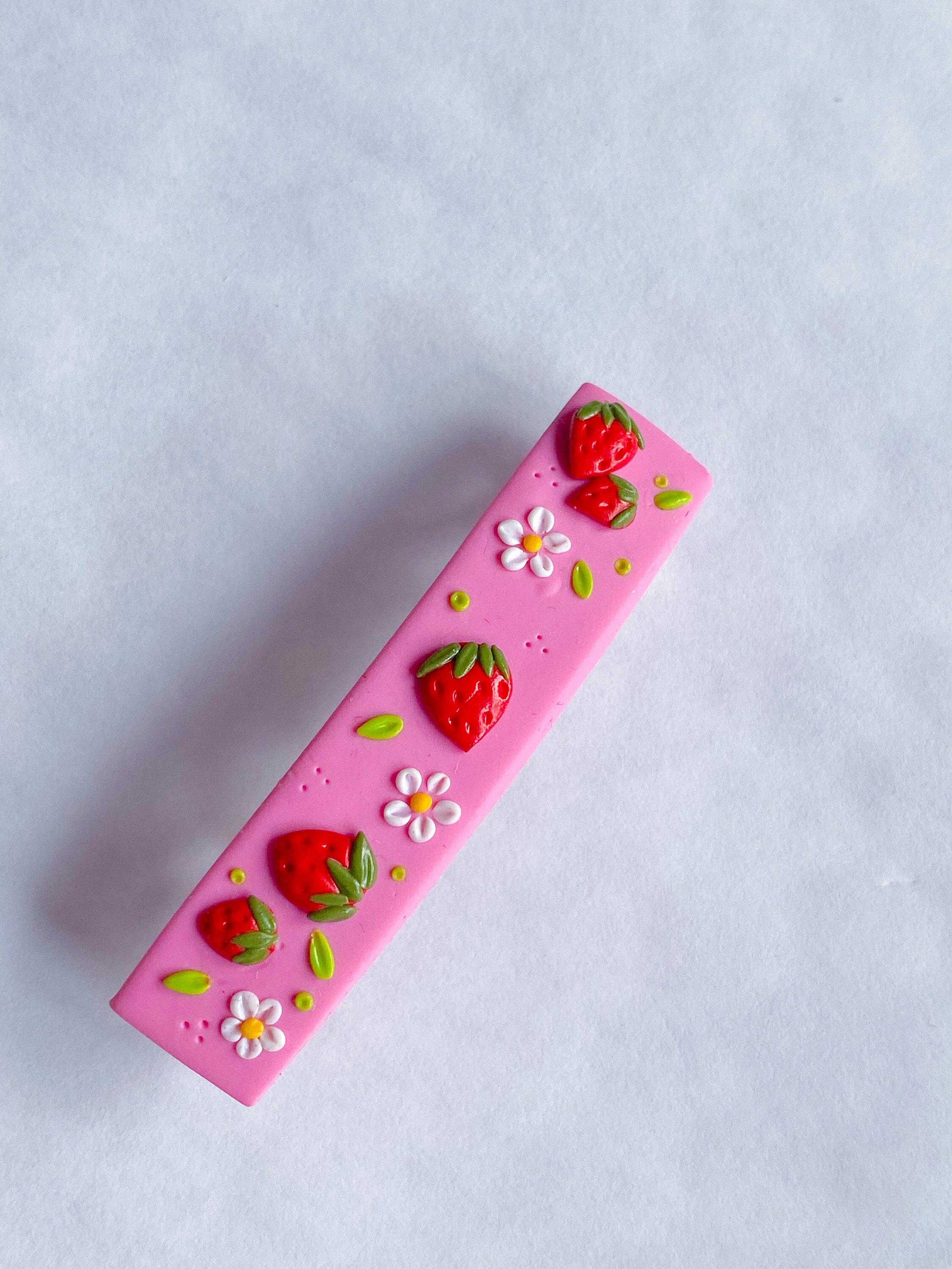 STRAWBERRY HAIRCLIP, Polymer Clay Hair Accessories, Pink Hairclip ...