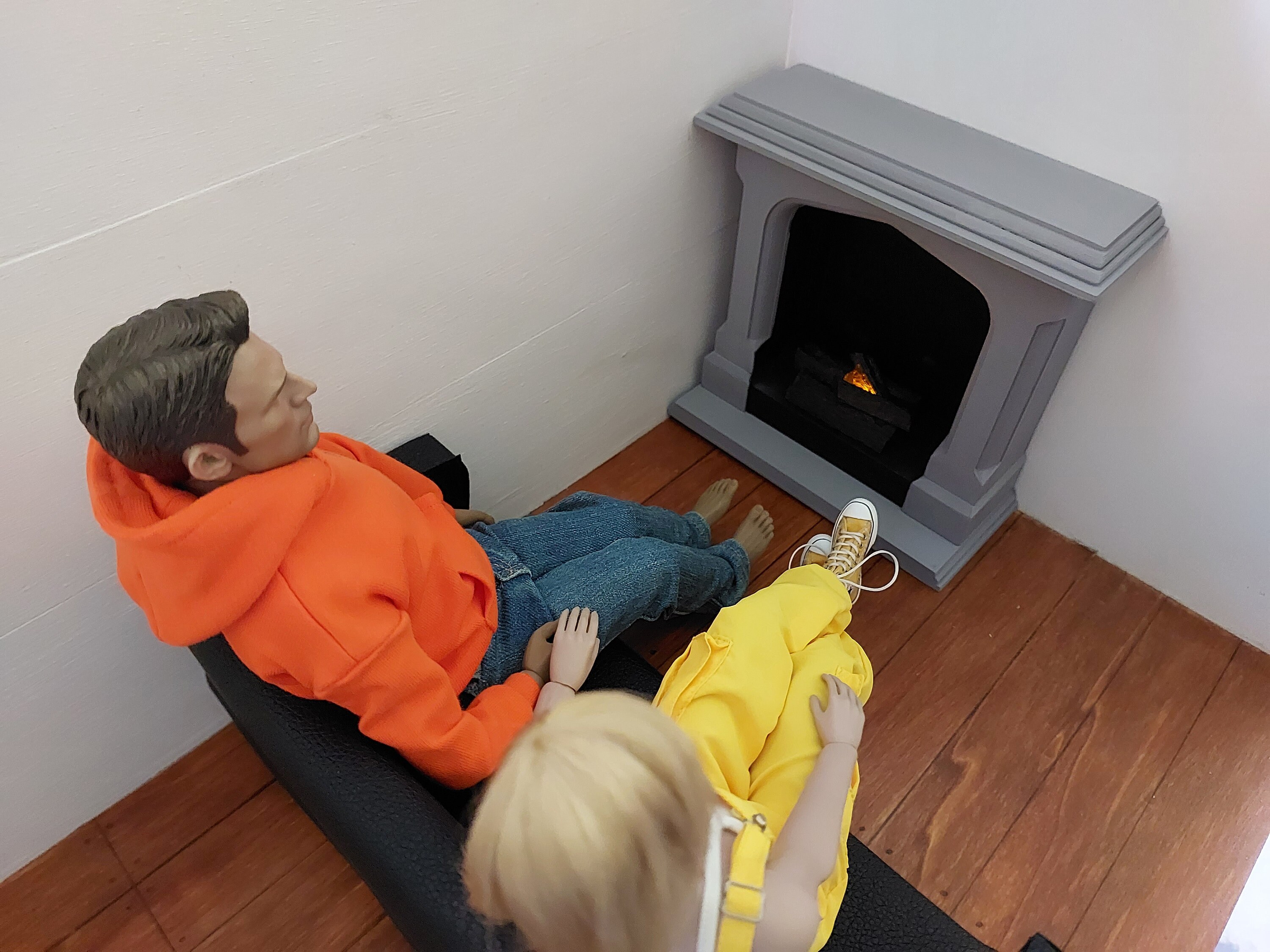1/6 Scale Stone Fireplace W/ Flickering Flame - Etsy