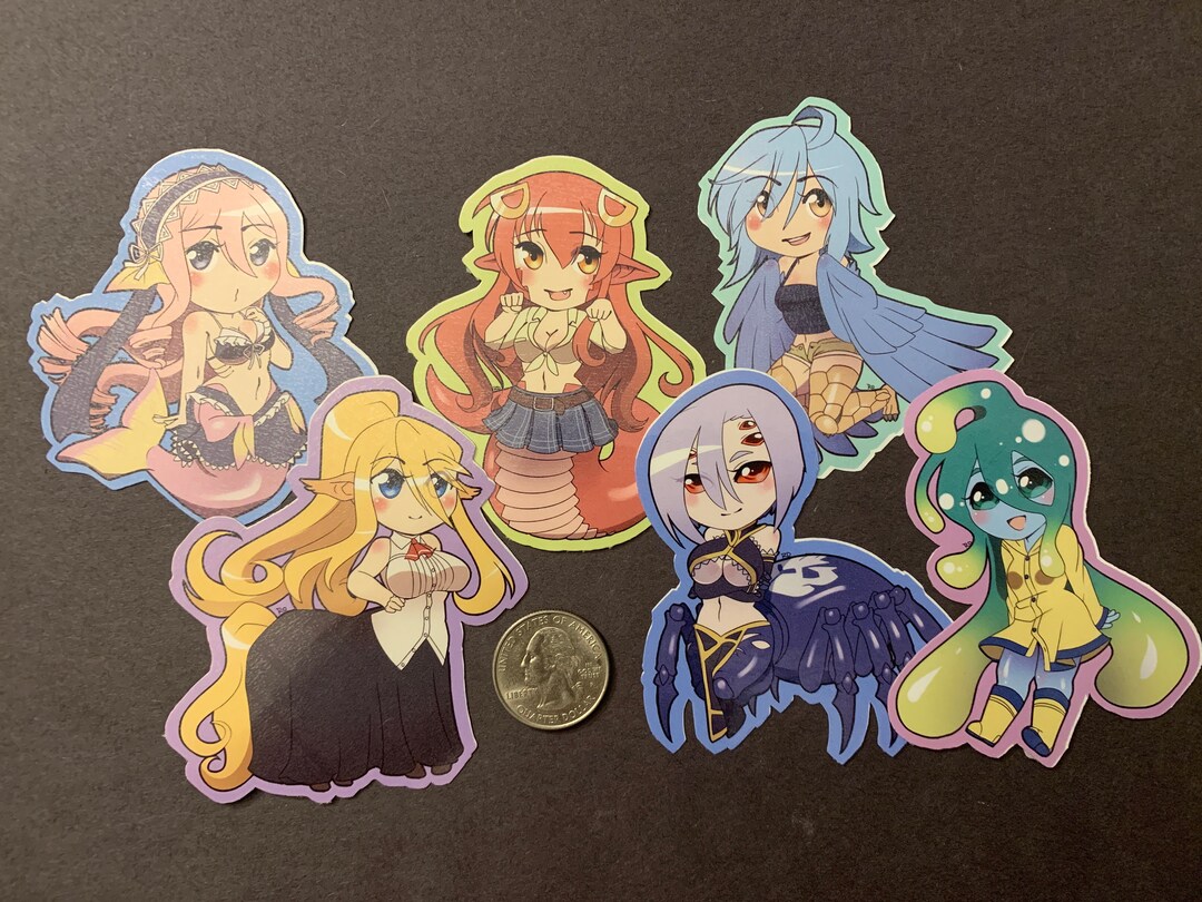 Chibi Monster Musume Girls Laminated Vinyl Sticker Pack - Etsy