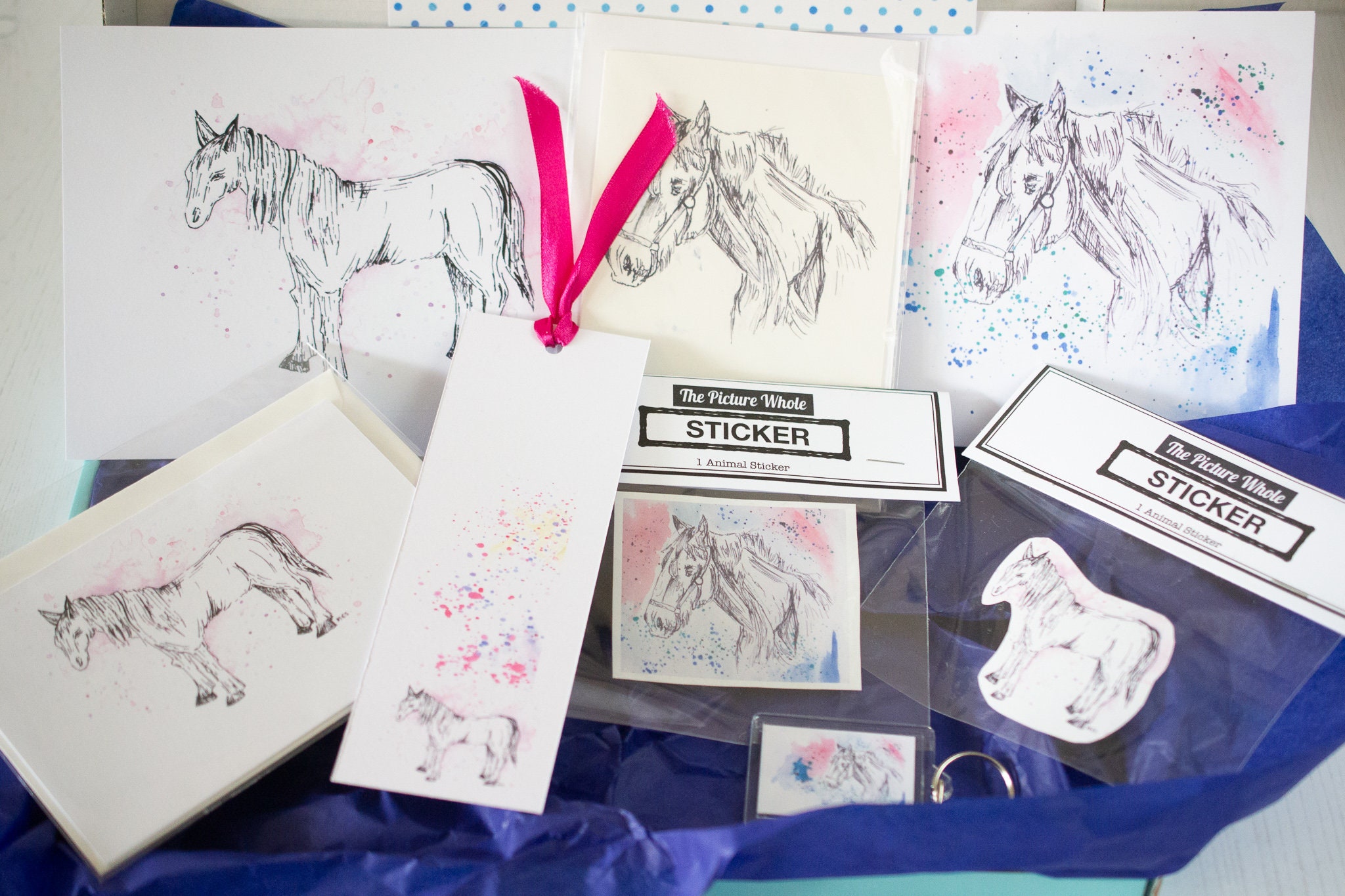 Horse Gift Set Illustrated Horse Postable Letterbox Gift Set - Etsy