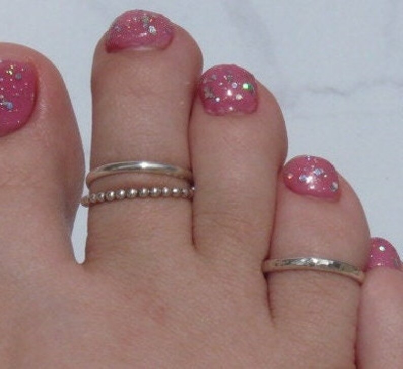 Toe Ring-sterling Silver Toe Ring Smooth or Hammered Toe - Etsy