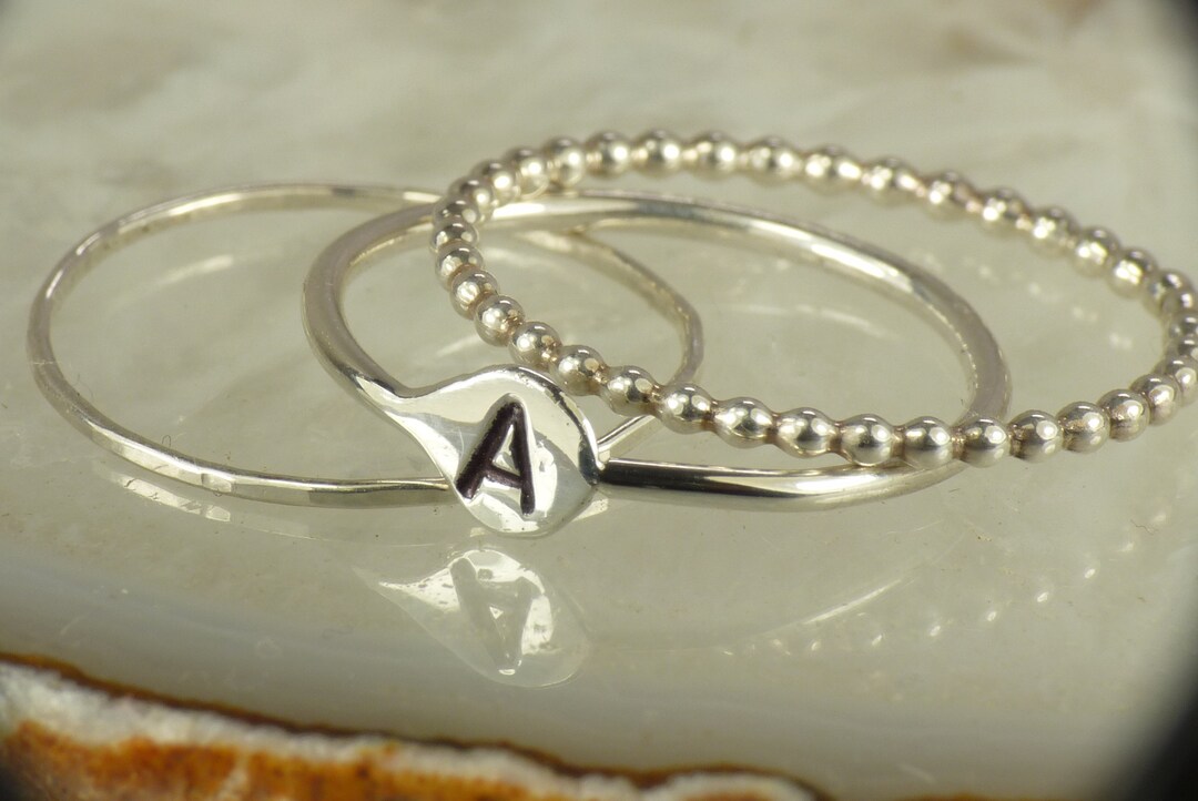 Initial Ring,stacking Rings, 3 Rings, Personalized Letter Stacks ...