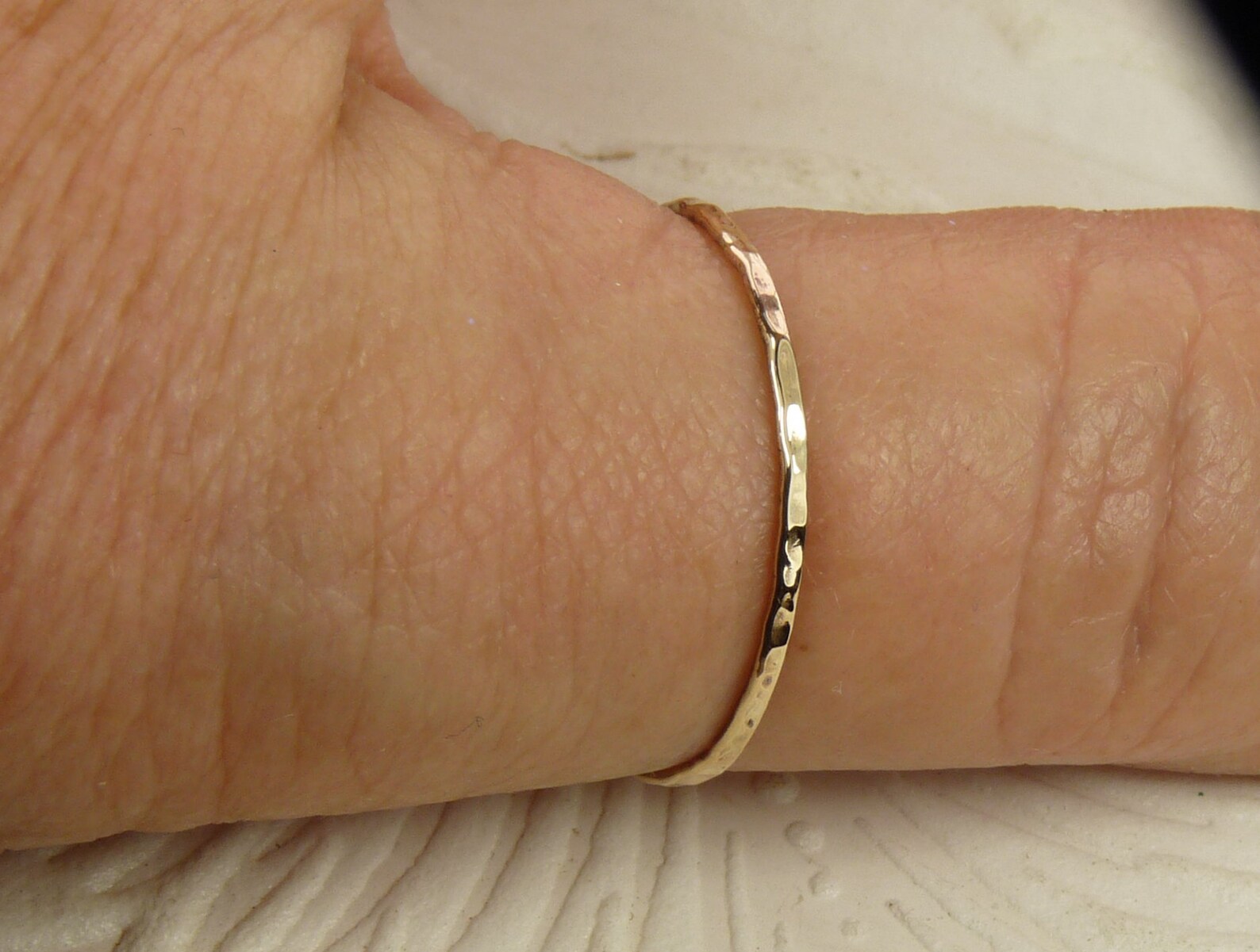 Gold Thumb ring Stacking ring Women's Ring G F Skinny | Etsy