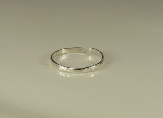 Toe Ring Sterling Silver AdjustableToe Ring Hammered Ring | Etsy