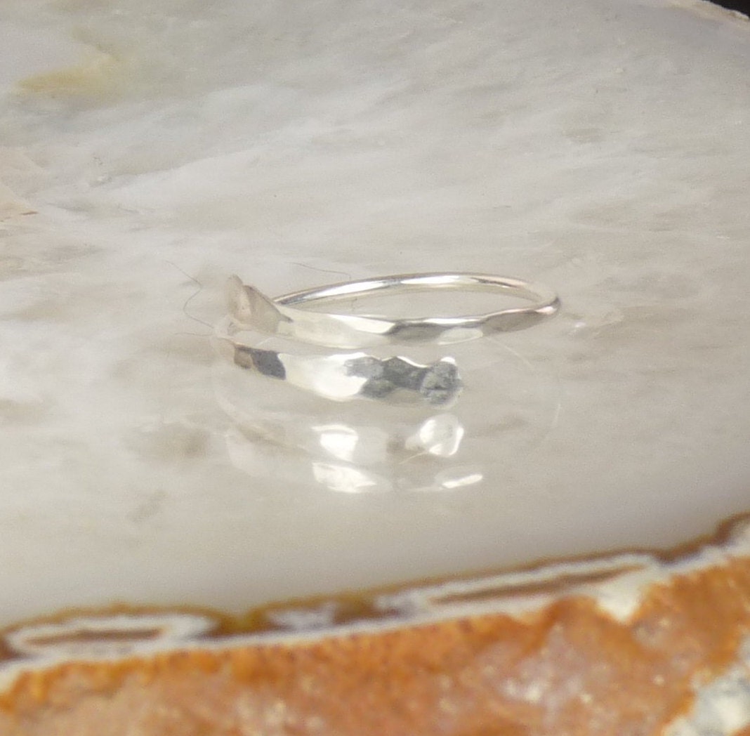 Toe Ring, Sterling Silver Crossover,adjustable Toe Ring, Hammered Ring ...