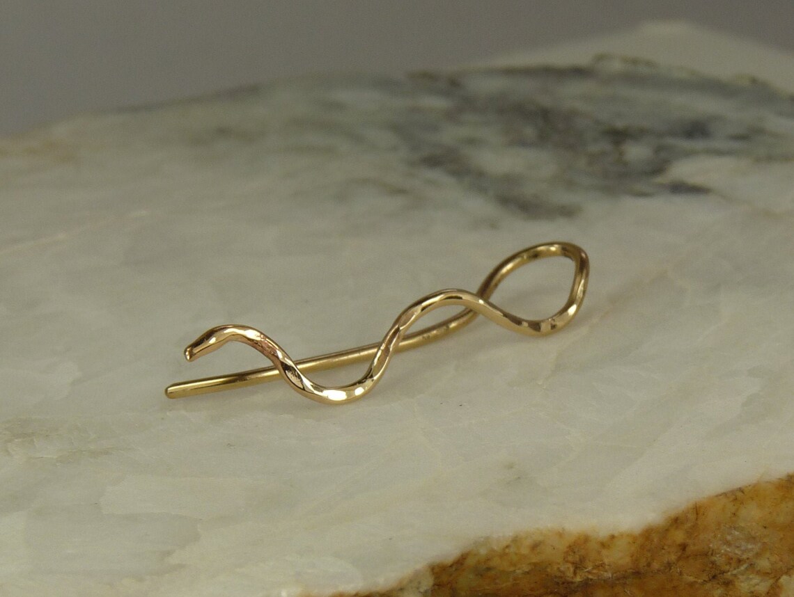 Ear Climber Snake Earring Boho Earring 14k Gold Filled 18 - Etsy