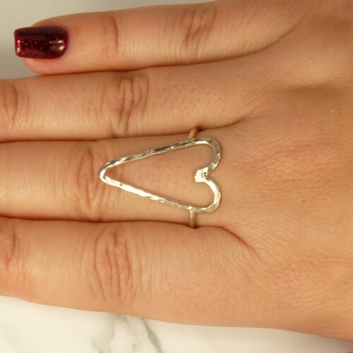 Open Heart Ring. Sterling Silver Love Ring. Handcrafted - Etsy Canada