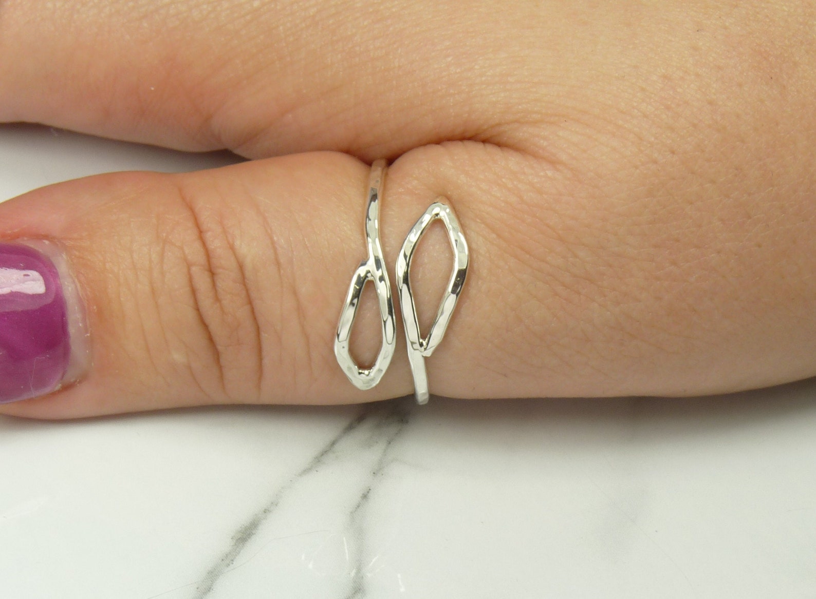 Wrap Ringthumb Ring Adjustable Leaf Ring Sterling Silver - Etsy