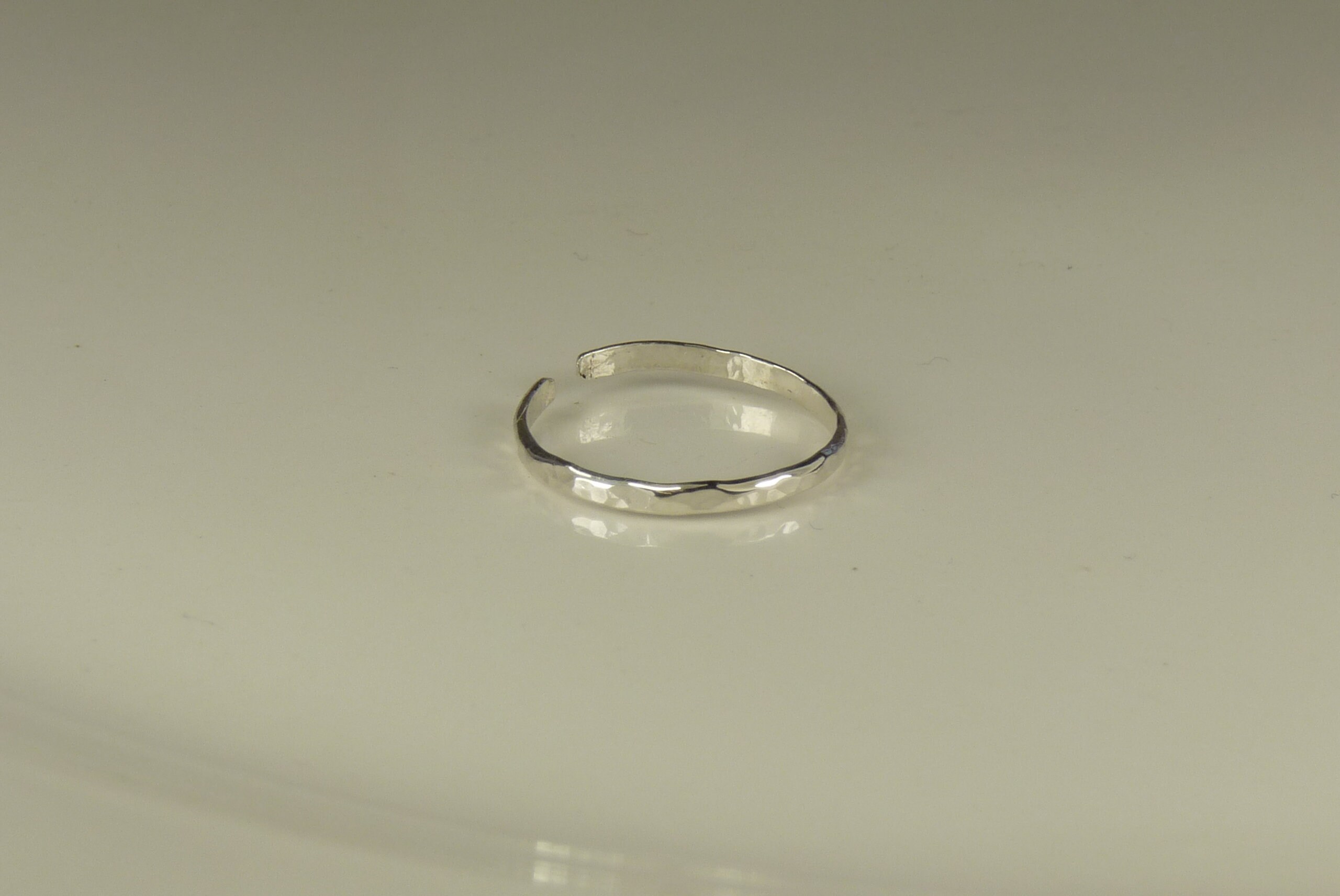 Toe Ring Sterling Silver AdjustableToe Ring Hammered Ring | Etsy