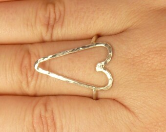 Large Heart Ring | Etsy
