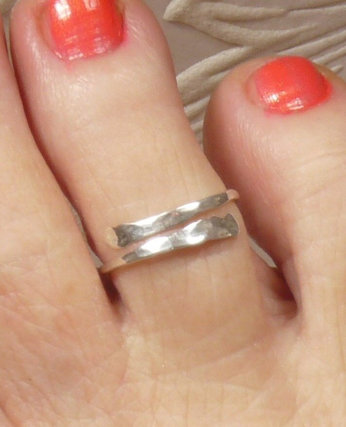 Toe Ring Sterling Silver crossoverAdjustable Toe ring | Etsy