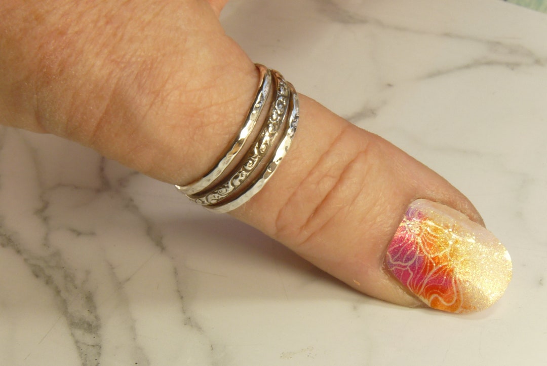 Chunky Silver, Adjustable Thumb Ring, Sterling Silver, Round and ...