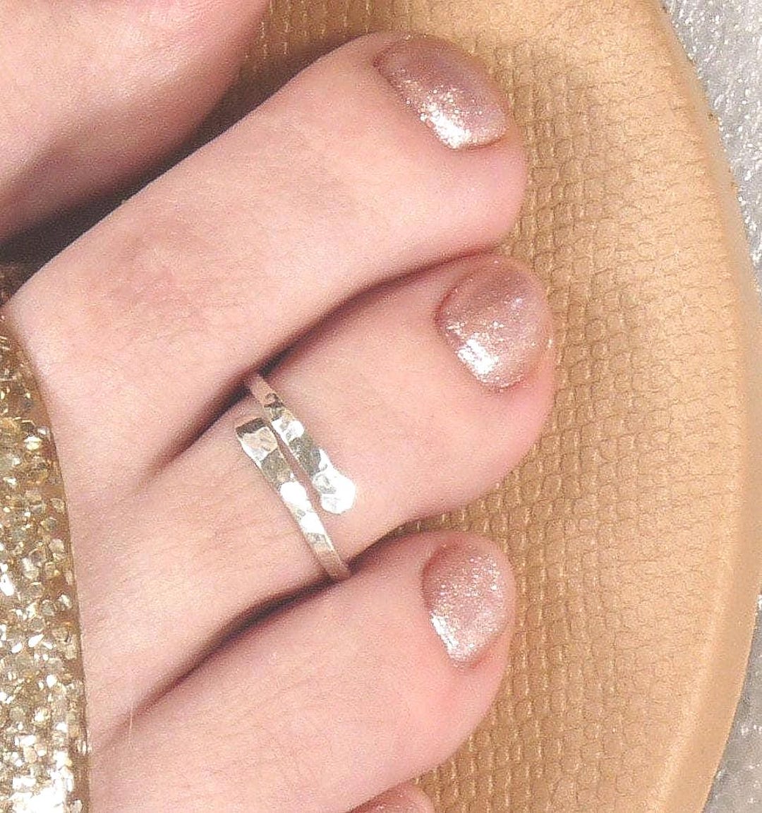 Hammered Sterling Silver Adjustable Toe Ring, Body Jewelry - Etsy