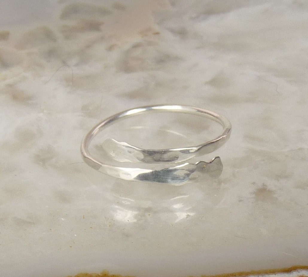Toe Ring, Sterling Silver Crossover,adjustable Toe Ring, Hammered Ring ...