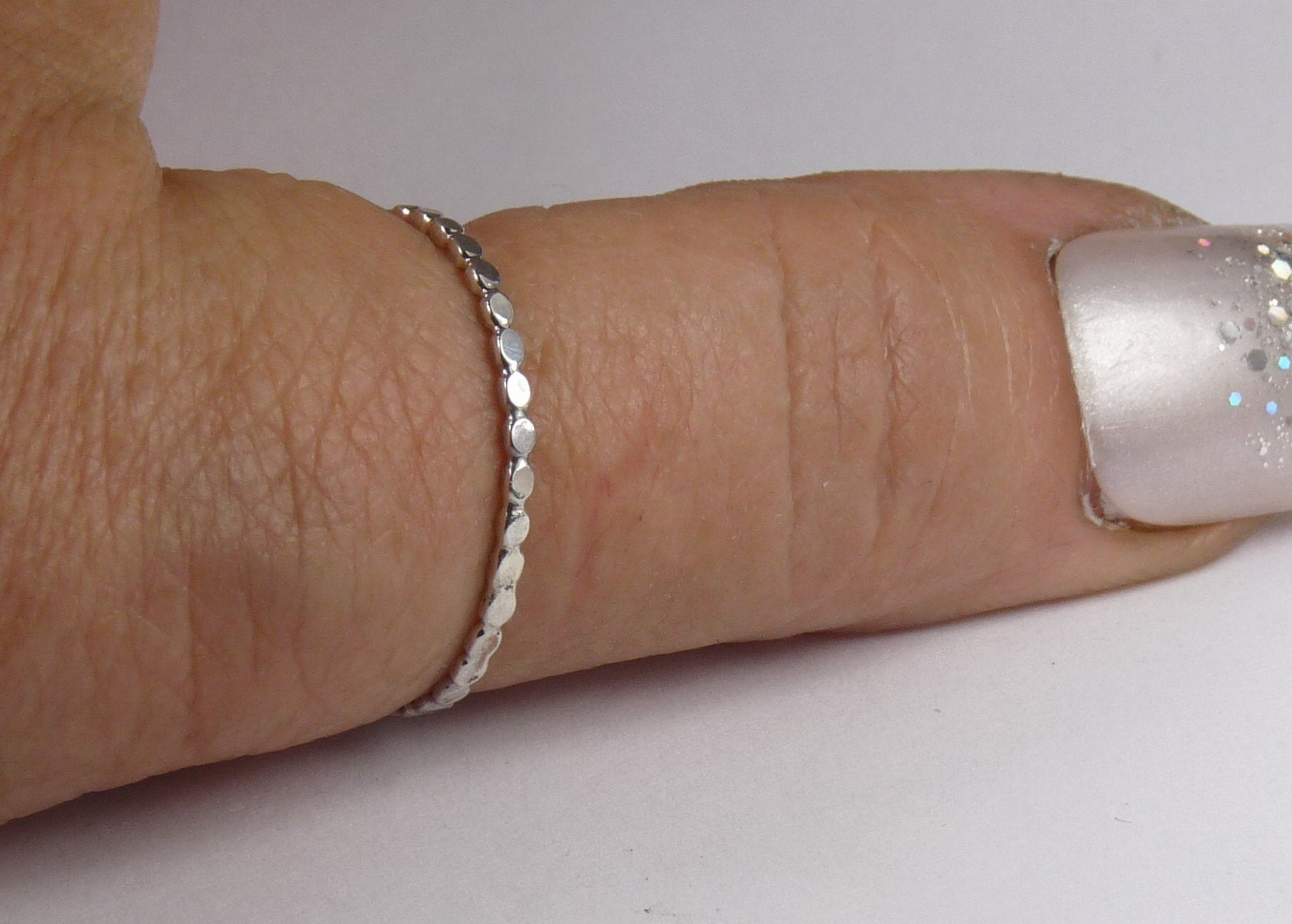 Beaded ring Sterling Silver ring Midi Ring | Etsy