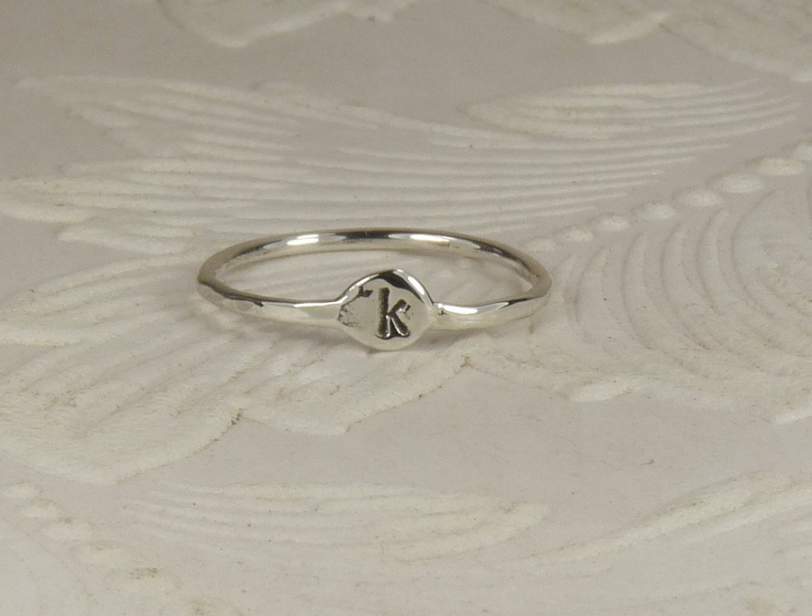 Letter Ring-sterling Silver Stacking Ring, Initial Ring,18 Gauge Wire ...