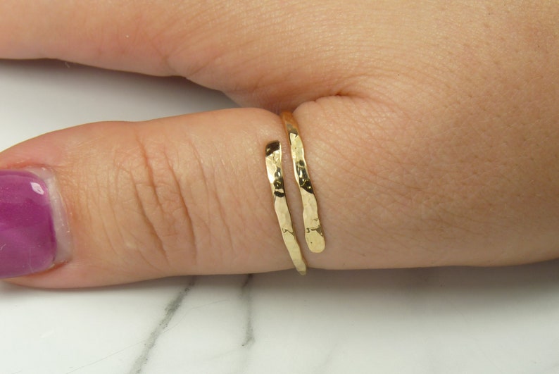 Gold Filled Thumb Ring, Adjustable 16 Gauge Bypass Ring - Etsy