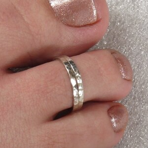 Toe Ring, Sterling Silver Double Wire, Hammered Ring, Body Jewelry - Etsy