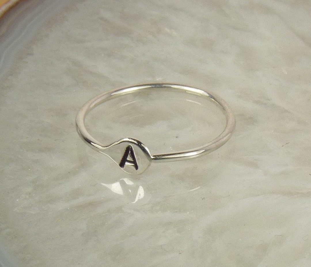 Initial Ring,letter Ring, Stack Ring, Sterling Silver Personalized Ring ...