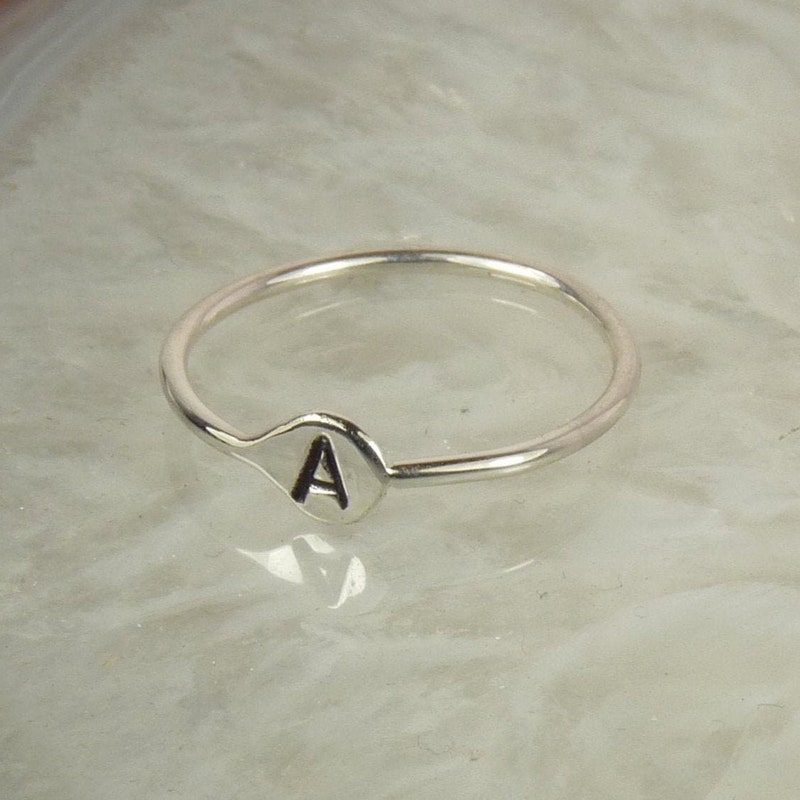 Silver Letter Ring - Etsy