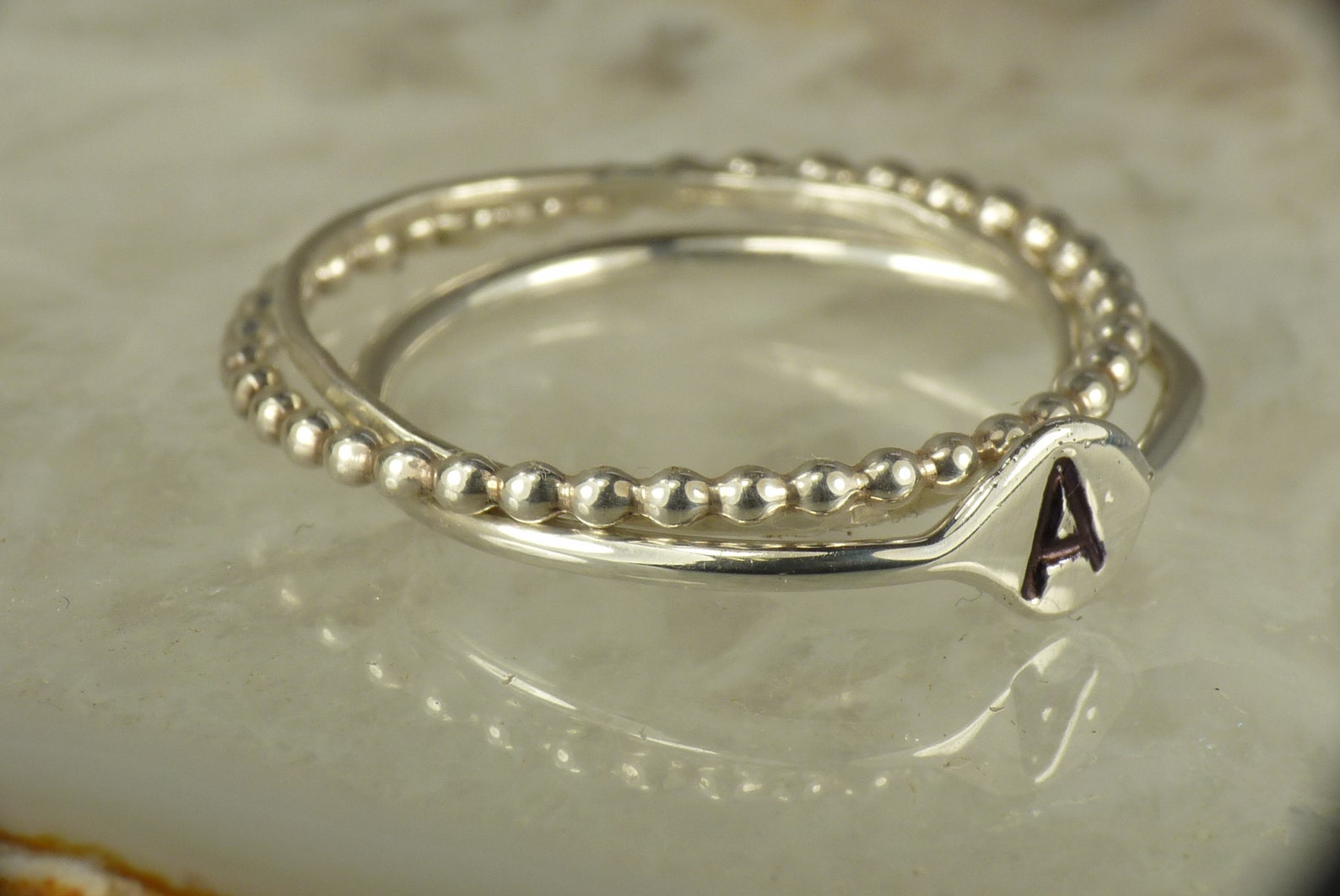 Initial Ringstacking Rings 3 Rings Personalized Letter - Etsy