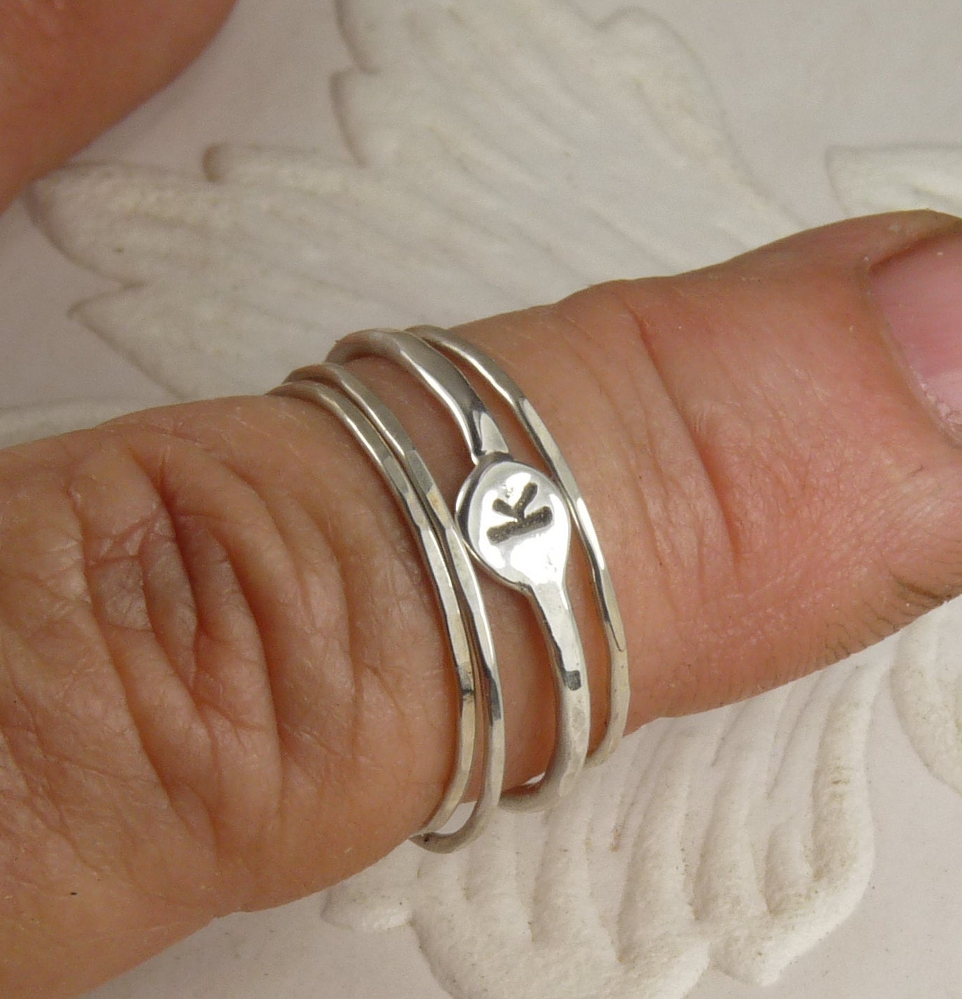 Letter Ring-sterling Silver Stacking Ring, Initial Ring,18 Gauge Wire ...