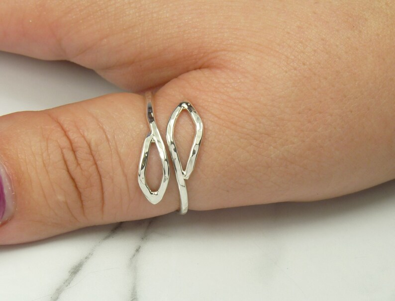 Wrap Ringthumb Ring Adjustable Leaf Ring Sterling Silver - Etsy