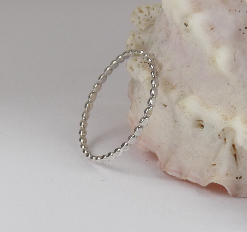 Beaded ring Sterling Silver ring Midi Ring | Etsy