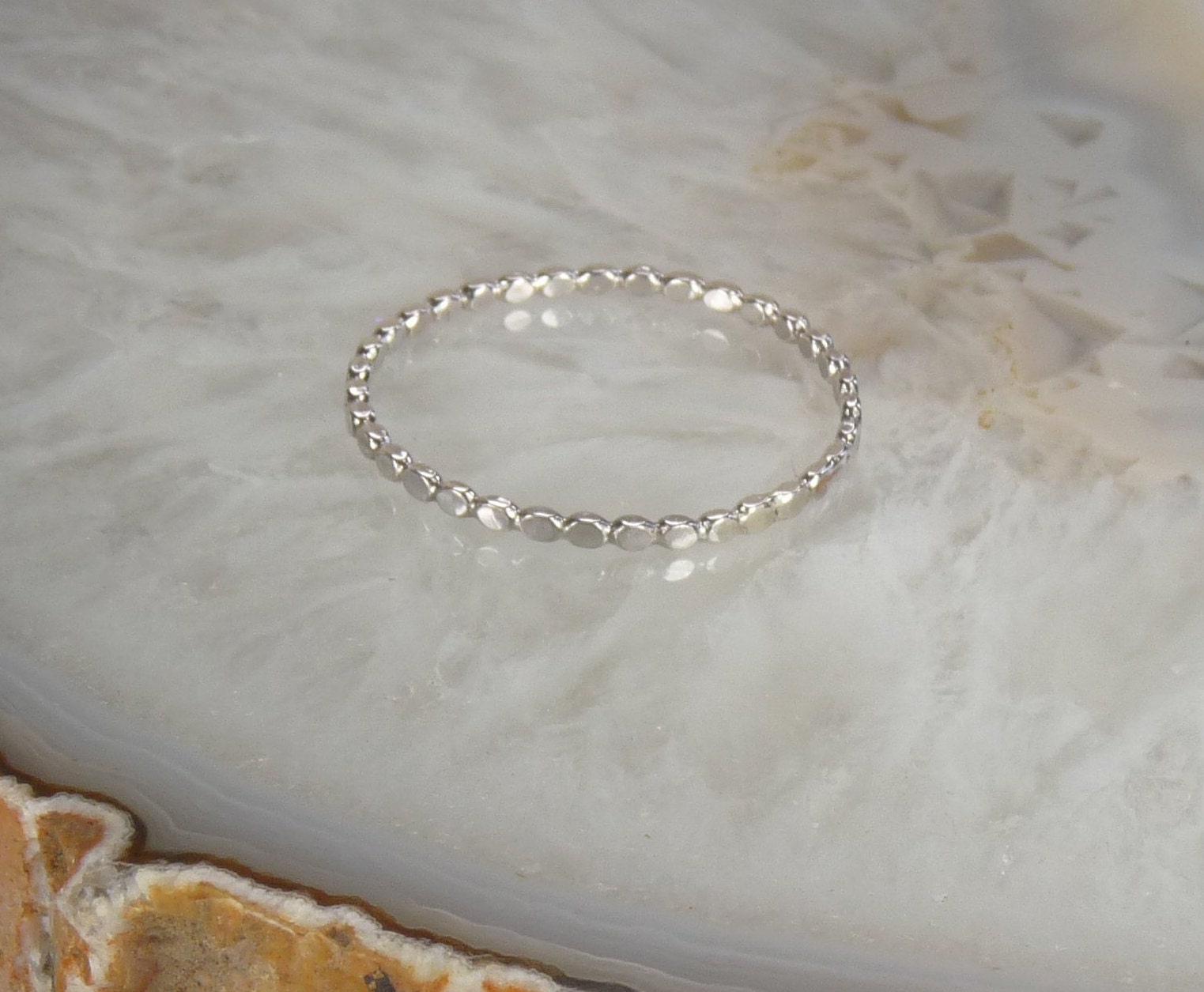 Beaded ring Sterling Silver ring Midi Ring | Etsy