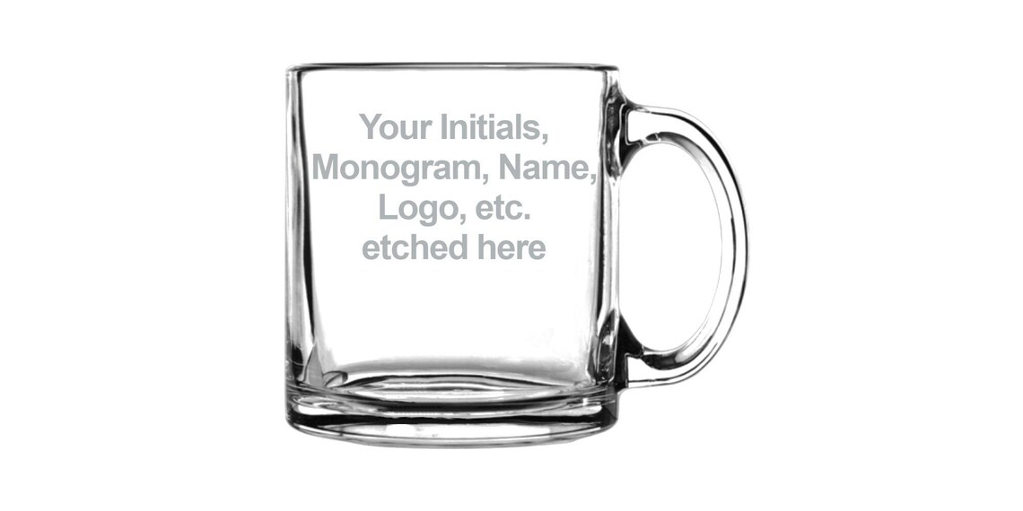 Custom Etched Glass Coffee Mug - Etsy