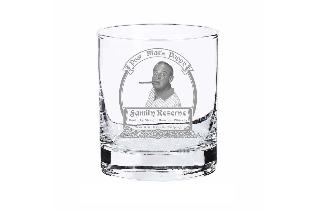 Poor Man's Pappy Etched Rocks Glass - Permanently Engraved Whiskey Gift ...