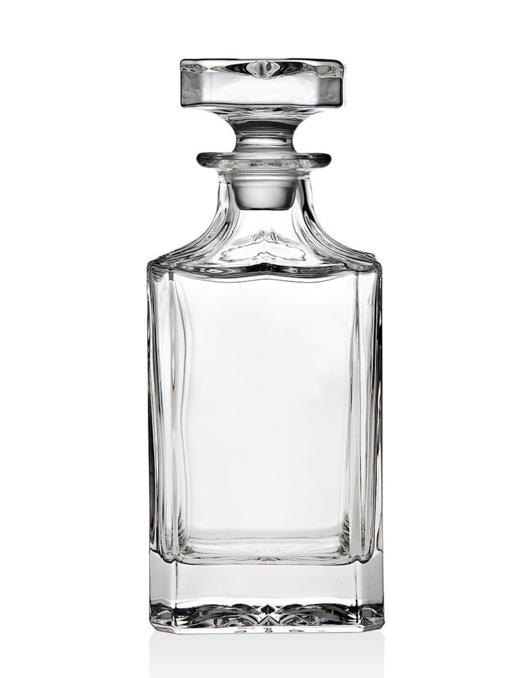 Square Whiskey Decanter Set: Custom Sandblasted Personalized Glass Gift ...