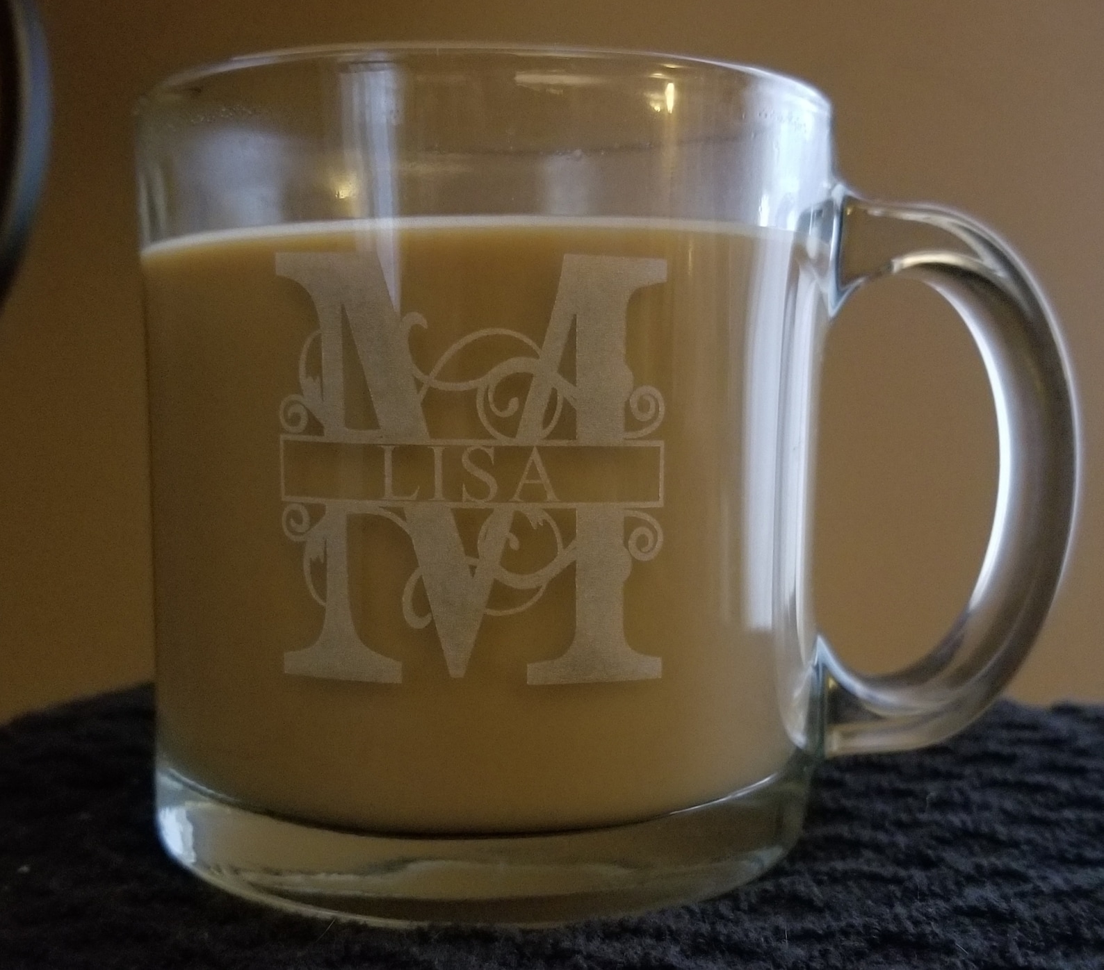 Custom Etched Glass Coffee Mug - Etsy