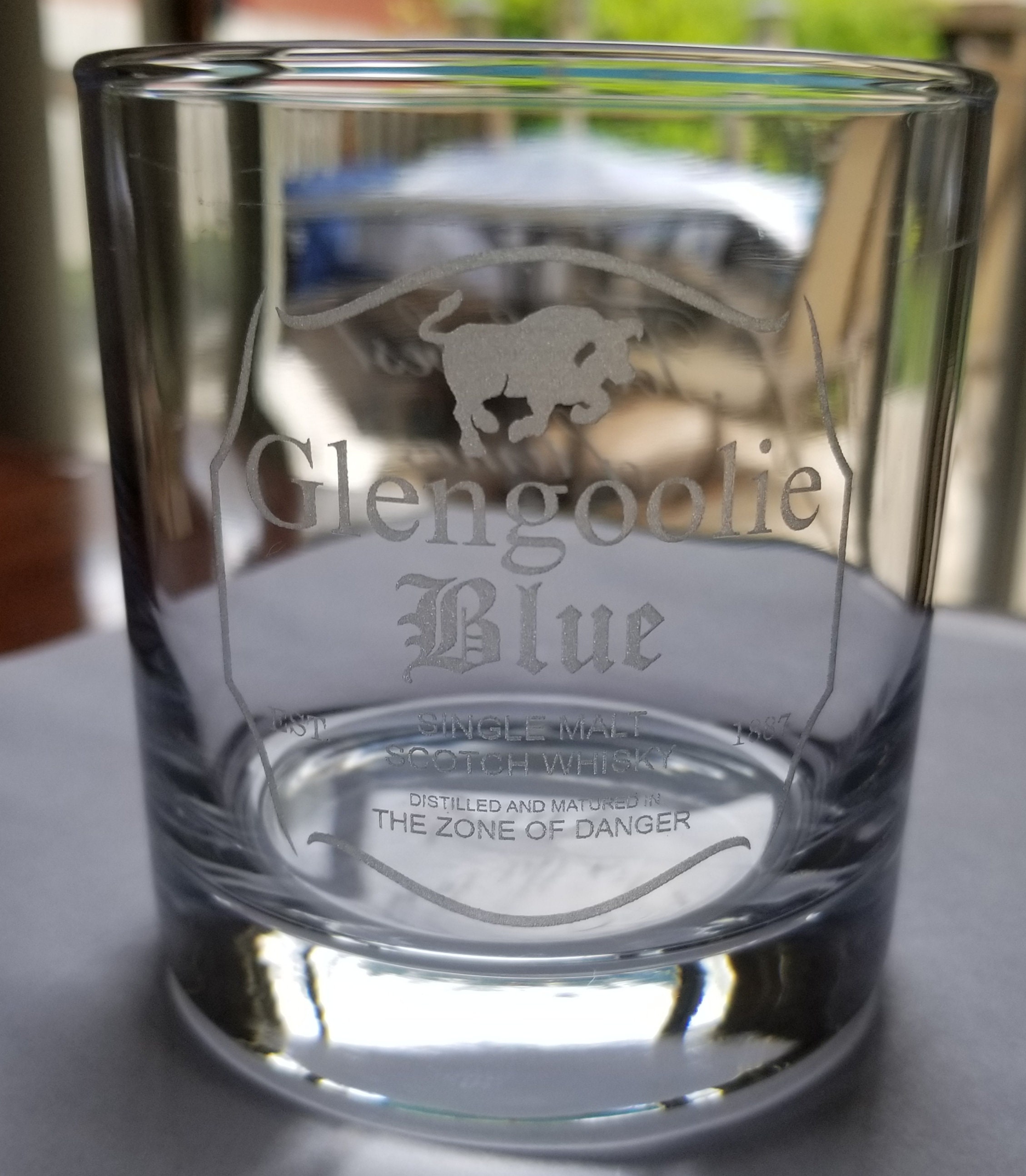 Glengoolie Blue Rocks Glass | Etsy