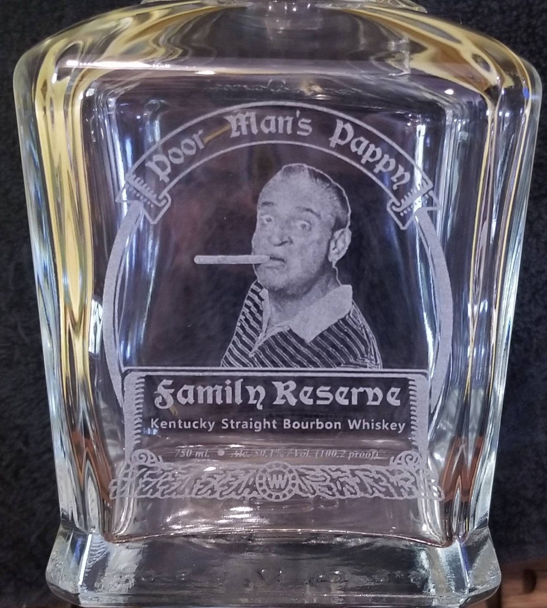 Buy Etched Decanter Poor Mans Pappy Logo With Rodney Dangerfield or ...