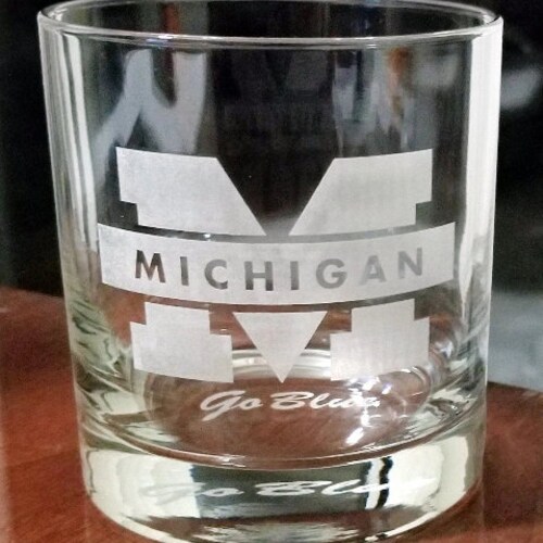 University of Michigan Rocks Glasses - Etsy