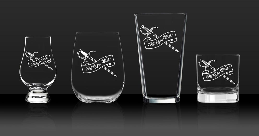 Princess Bride Sandblasted Glass: 'as You Wish' Dread Pirate Roberts ...