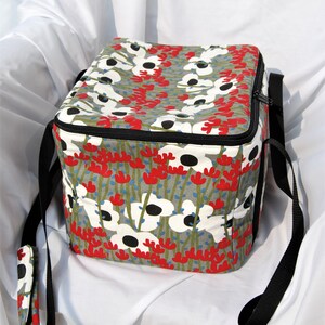 Insulated Canvas Cooler, Picnic Tote, Floral Canvas Basket, Lunch Bag ...