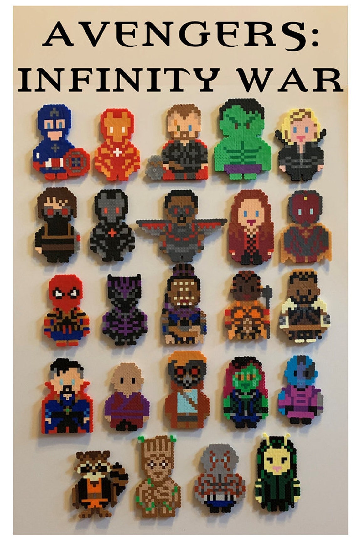 Black Widow (infinity War) Perler Bead Magnet - Etsy