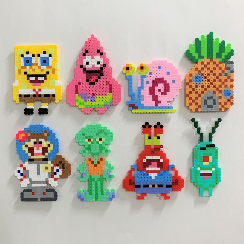 Sandy Cheeks Perler Bead Magnet | Etsy Sandy Cheeks Perler Bead Magnet | Etsy