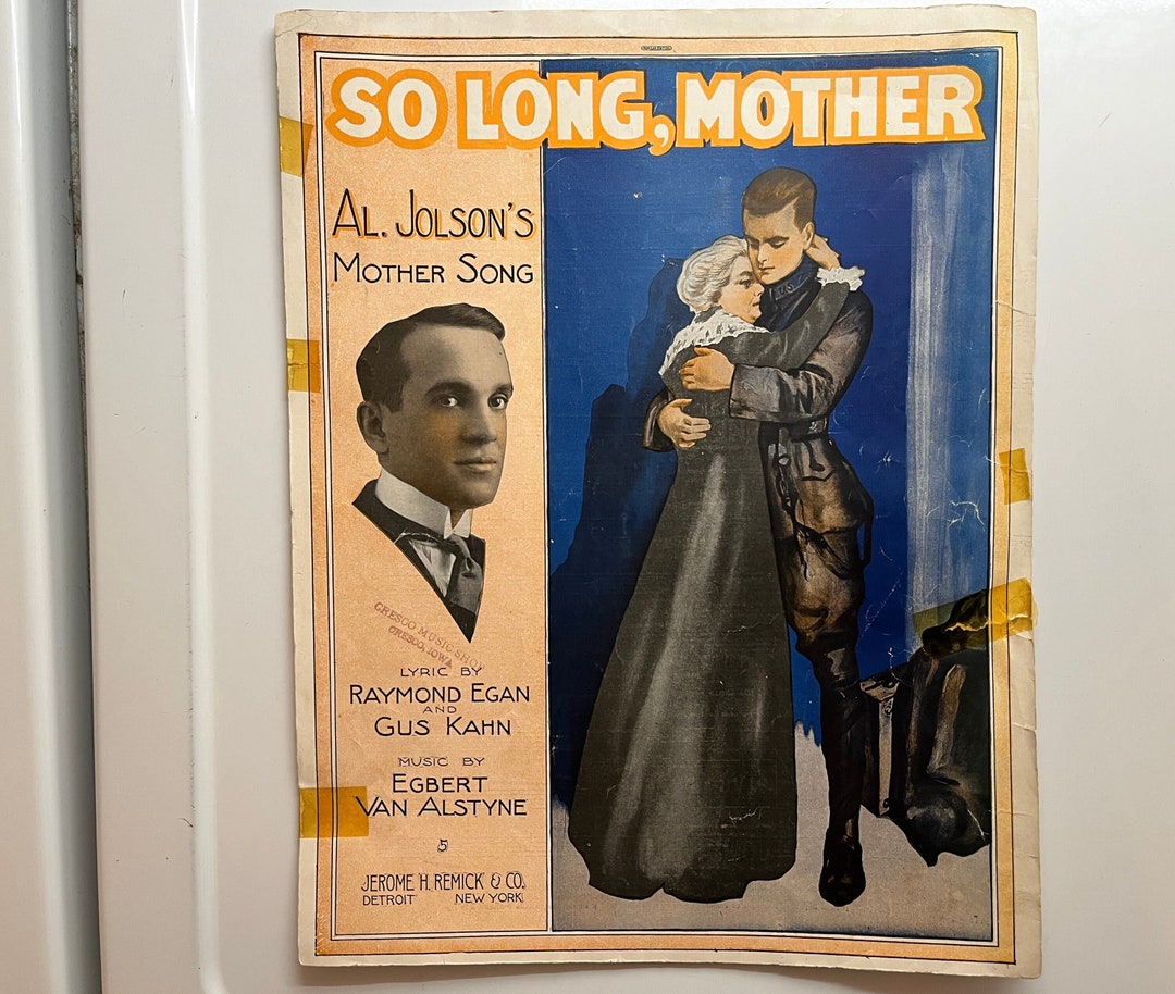 1917 Al Jolson's SO LONG, MOTHER - Etsy