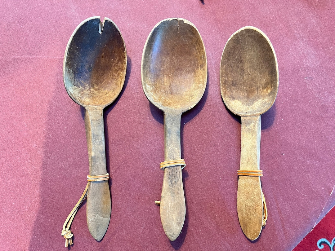 19thc Norwegian Large TREEN Spoons - Etsy