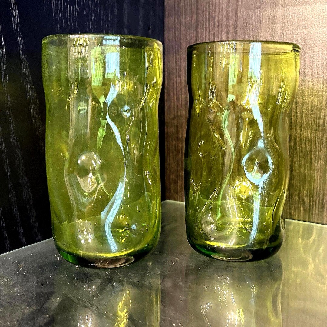 Pair of BLENKO Dimpled Tumblers - Etsy
