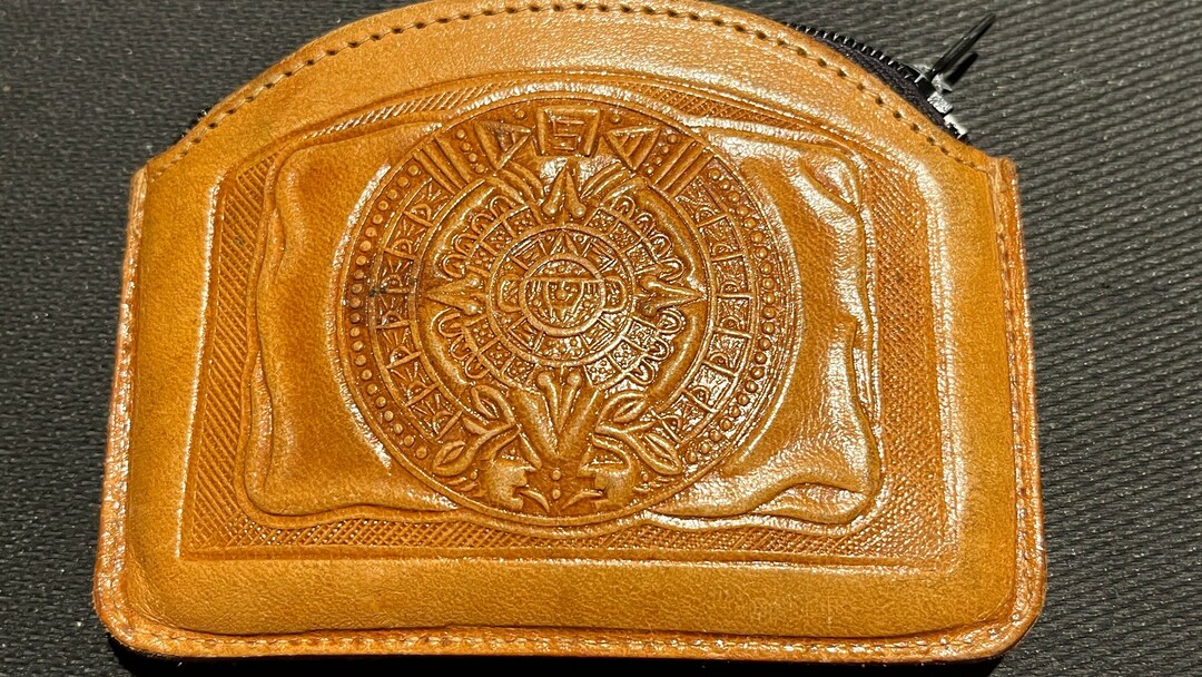 Embossed Leather Coin Purse, Mexico - Etsy