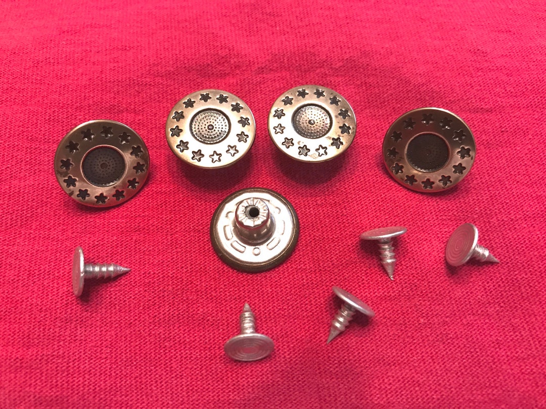 5 Western Shirt Buttons, Permanent Mount - Etsy