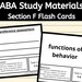 Section F Flash Cards 5th Edition Task List ABA Study | Etsy