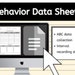 Editable Behavior Data Tracking Sheet ABC Data Form and Interval ...