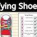 Tying Shoes Task Analysis Visuals Poster for How to Tie and Data Sheet ...