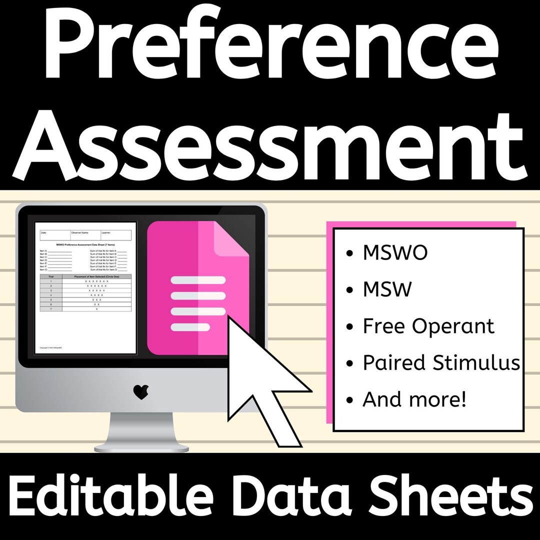 Preference Assessment Data Sheets Bundle With Editable Google Docs™ for ...